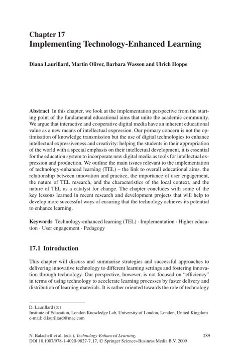 pdf implementing technology enhanced learning