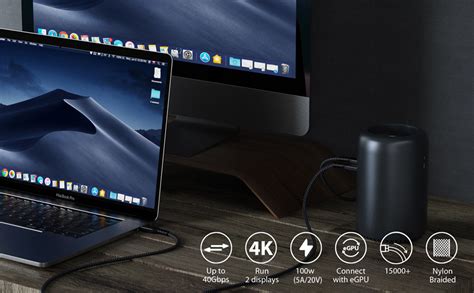 Maxonar Usb4 Cable 4ft 40gbps Usb C Cable 100w Supports