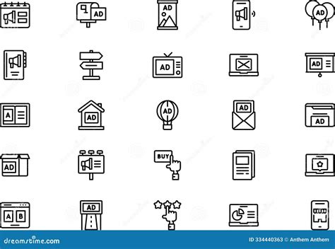 Advertisement Icons Collection Is A Vector Illustration With Editable
