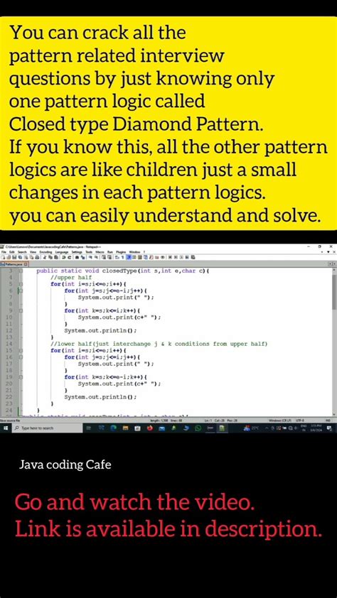 Java Diamond Closedtype Diamondpattern Program Youtubethwz7svq1msizmgzw5jvv