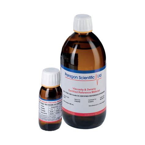 Paragon Scientific Density Standards Certified At 25°c Dual Iso 17025