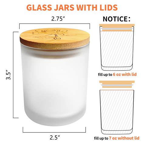 Supmind 15 Pack Empty Candle Jars 7oz Frosted Glass Jars