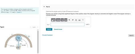 Solved Part Athe Ring Gear A Rotates Clockwise With An