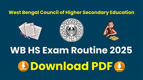 West Bengal Hs Exam Routine 2025 উচ্চ মাধ্যমিক পরীক্ষার রুটিন 2025 Download Pdf