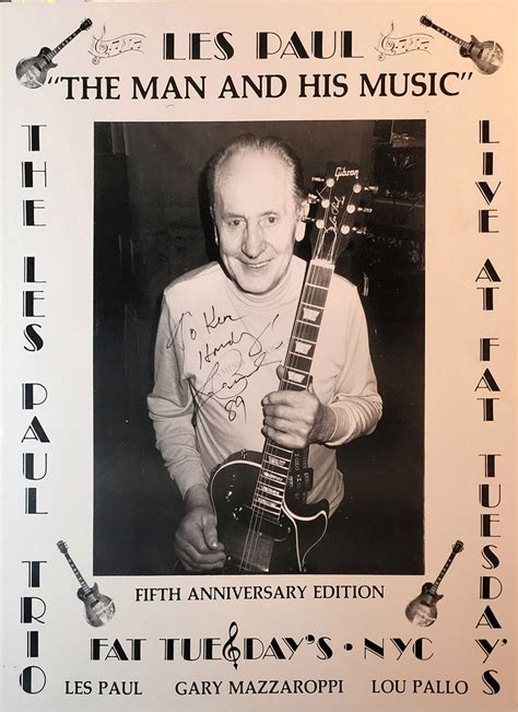 Les Paul Autograph Signed Poster 1989 Tamino