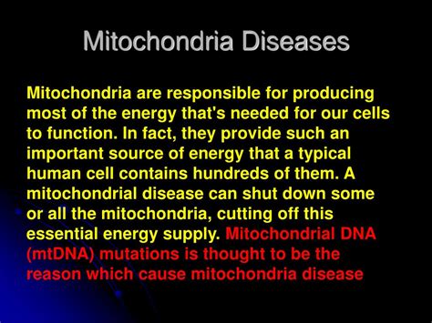 Ppt Abnormal Mitochondrial Diseases Powerpoint Presentation Free