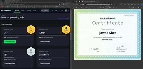 jawad sher on linkedin hackerrank codingchallenges pythoncertification learningtocode…