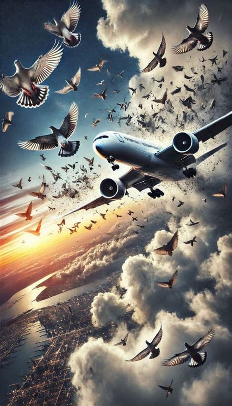 A Bird Strike Is A Collision Between A Bird And An Airplane Stock Image