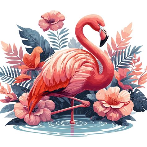 Premium Vector Cute Flamingo Vector Cartoon Illustration