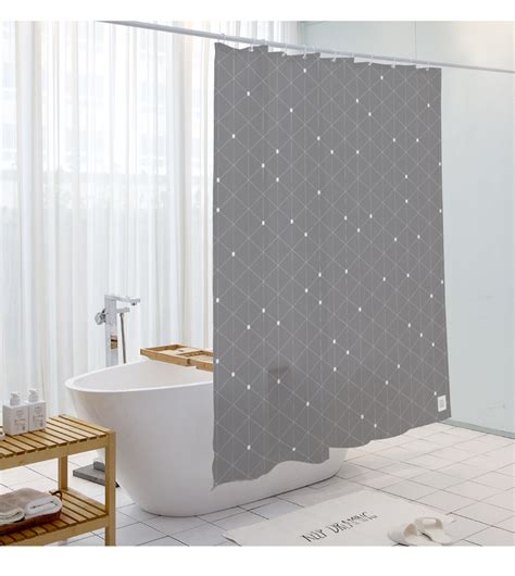 북유럽 욕실 인테리어 방수 샤워커튼 180x180 레브 한샘몰