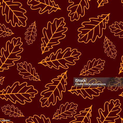 오렌지 베이지 색 갈색에 단풍 참나무 잎과 매끄러운 패턴 벽지 선물 용지 패턴 채우기 웹 페이지 배경 가을 인사말 카드에