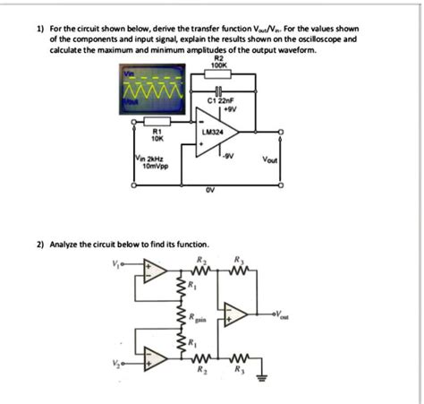 SOLVED For The Circuit Shown Below Derive The Transfer Function Vout