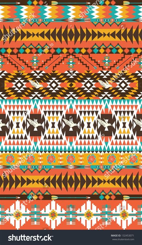 Seamless Colorful Aztec Pattern Stock Vector Illustration 132453071
