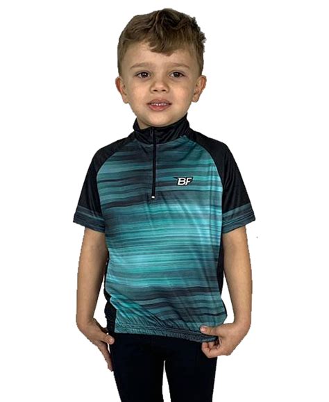 Camisa Ciclismo Rajada Verde Infantil Manga Curta