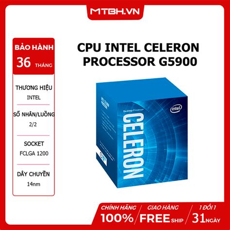 Cpu Intel Celeron Processor G5900 3 4ghz 2 Nhân 2 Luồng 2mb Cac