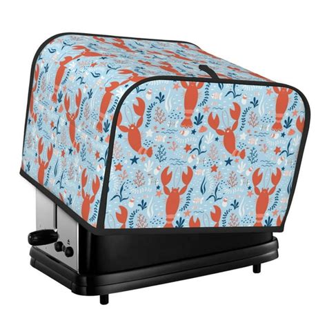 Daiia Lobsters Pattern 4 Slice Toaster Cover Toaster Appliance Dust Proof Cover For Kitchen
