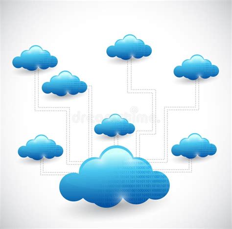 Cloud Computing Network Diagram Illustration Stock Illustration Illustration Of Design Binary