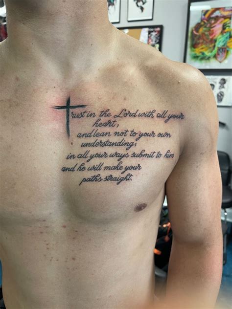 Proverbs 3 5 6 Tattoo Chest Chest Tattoo Men Verse Tattoos Chest