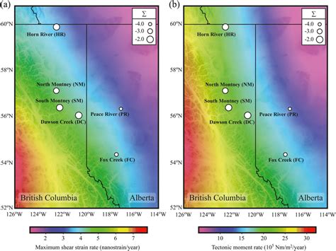 Distributions Of The A Maximum Shear Strain Rate And B Tectonic Download Scientific Diagram