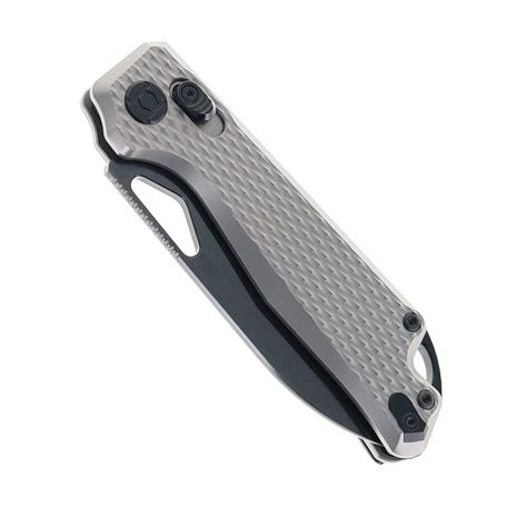 Kunwu Pulsar Reverse Tux Folding Knife Textured Ti Handle Plain Dlc X705t 5