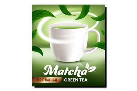 Matcha Green Tea Creative Promo Poster Vector By Pikepicture