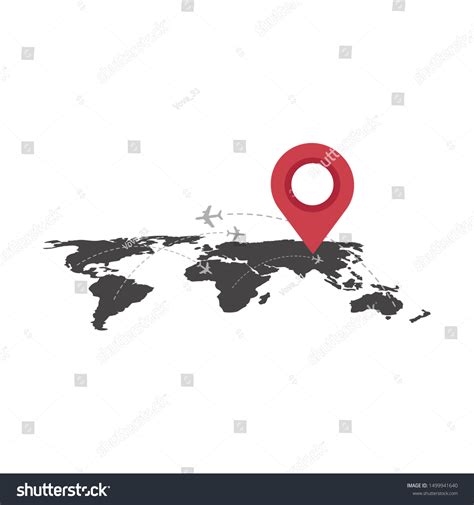 Vector World Travel Map Airplanes Stock Vector Royalty Free