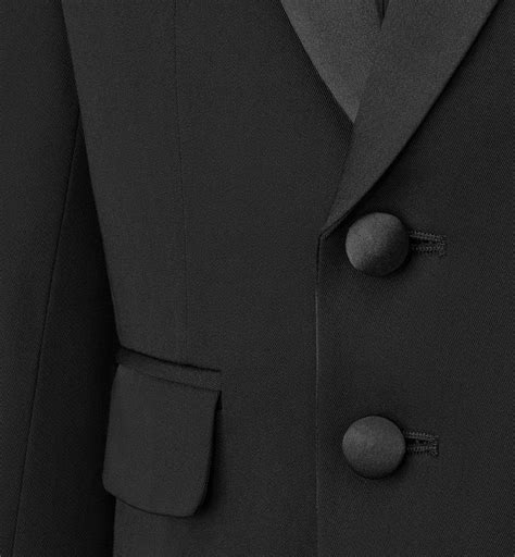 Костюмный пиджак для детей Габардин из шерсти и шелка черного цвета Dior