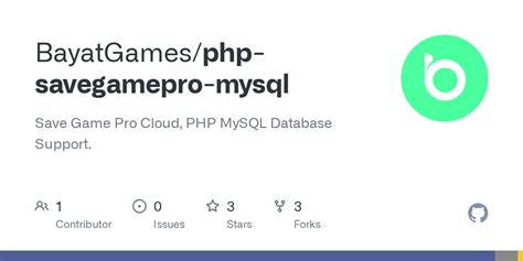 Github Bayatgames Php Savegamepro Mysql Save Game Pro Cloud Php Mysql Database Support