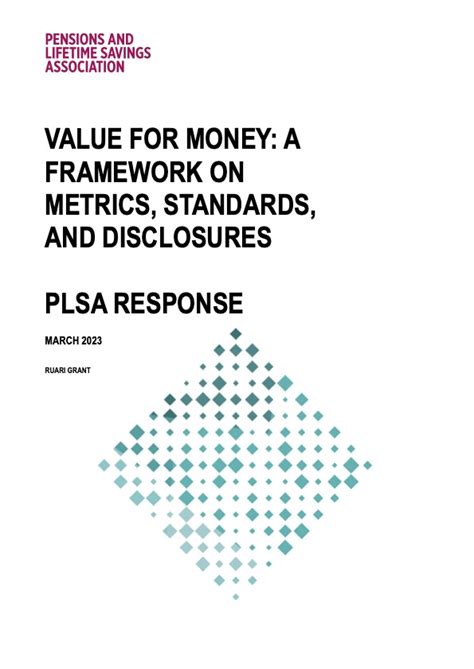 Value For Money A Framework On Metrics Standards And Disclosures