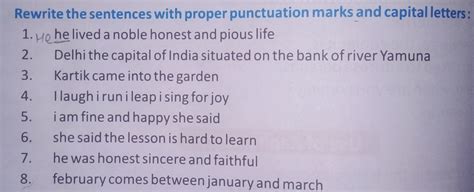 Rewrite The Sentences With Proper Punctuation Marks And Capital Letters