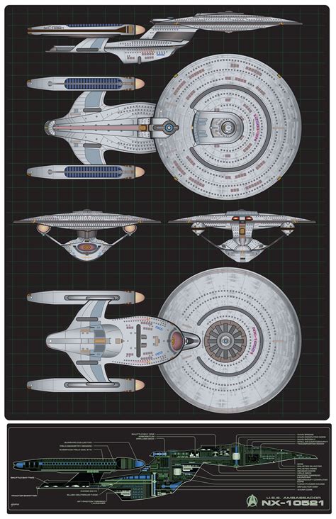 Probert Proto Ambassador Class Starship Model