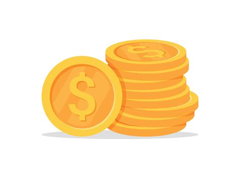 Coin Icon In Flat Style Money Stack Vector Illustration On White