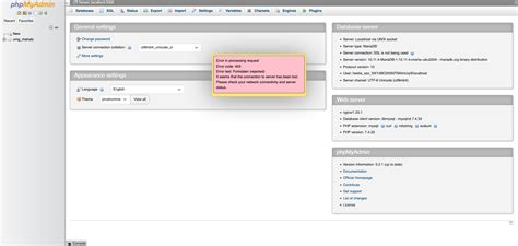 Phpmyadmin Error Database Hestia Control Panel Discourse