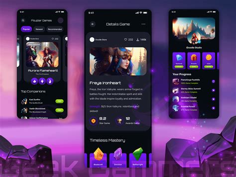 Game application UI design by Tridhya Tech Ltd on Dribbble