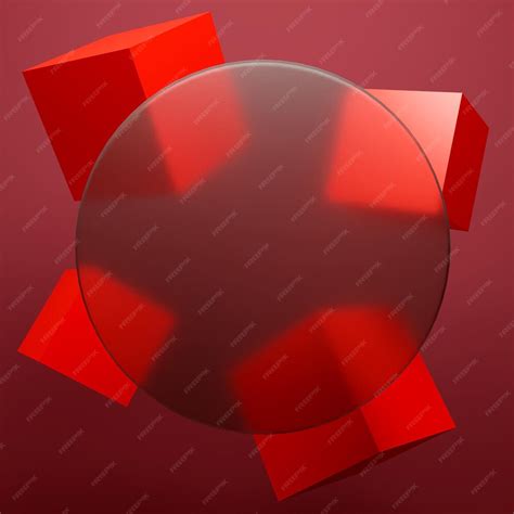 Premium Photo Glass Morphism With Red Cube