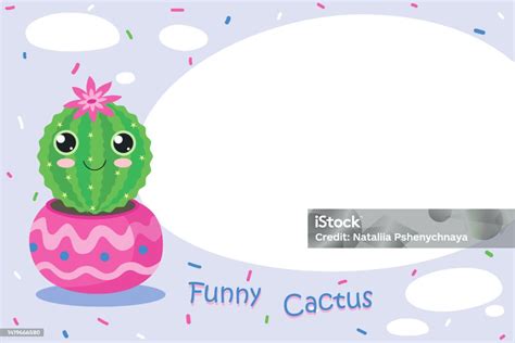 Menggambar Latar Belakang Kaktus Yang Lucu Pada Putih Dan Ungu
