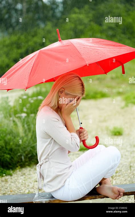Sad Girl With Umbrella Photography