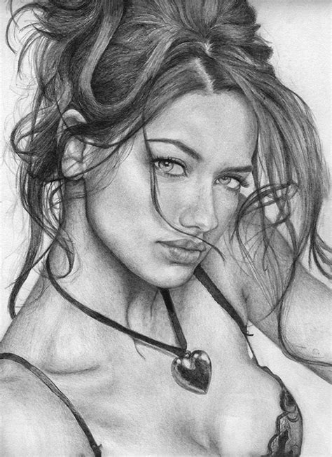 Adriana Lima By Arianna Priola Female Face Drawing Pencil Drawings Of Girls Portrait Drawing