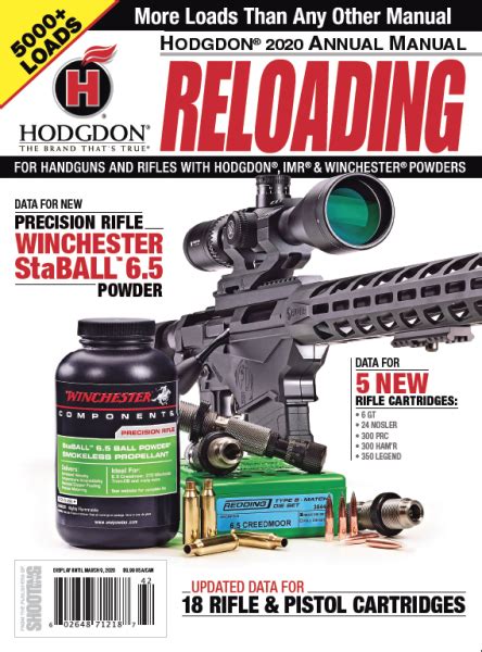 Hodgdon Annual Reloading Manual 2020 Accurate Arms And Ammo Inc