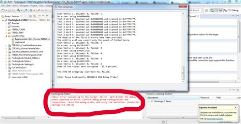 C28xx Error Connecting To The Target Error 1135 0x0 C2000
