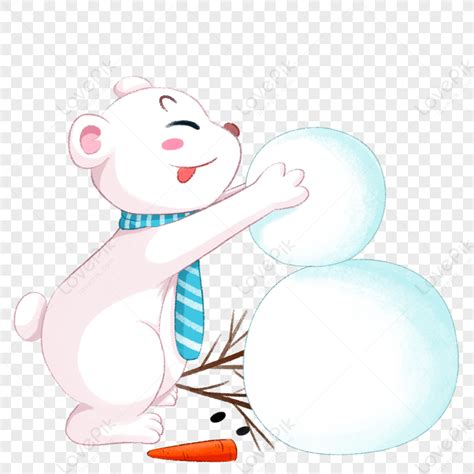 북극곰 눈사람 Png 일러스트 무료 다운로드 Lovepik