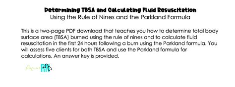 Burns Determining Tbsa Rule Of Nines And Calculating Fluid