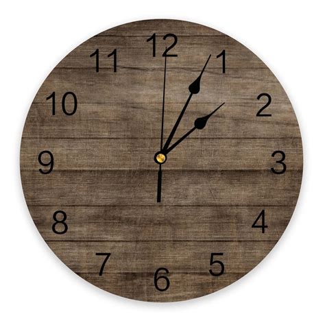 Old Wooden Board Wall Brown Wall Clocks Silent Home Cafe Office Wall