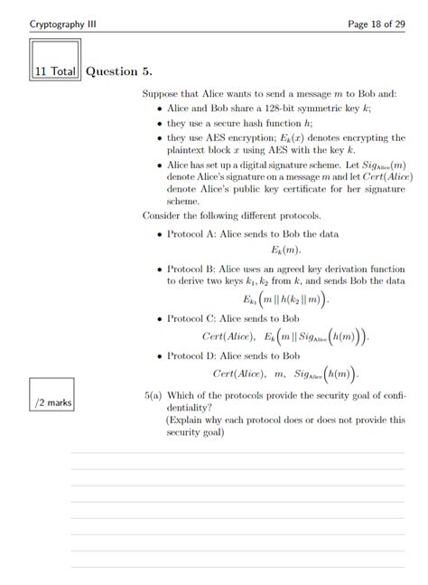 Solved Suppose That Alice Wants To Send A Message M To Bob Chegg