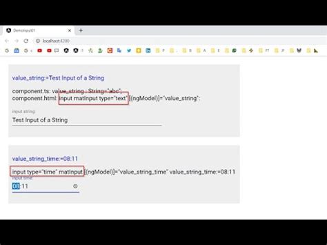 Angular Material Input Type Time String Youtube