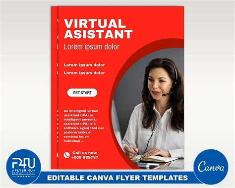 Virtual Assistant Flyer Diy Canva Virtual Assistant Flyer Template 2022 Editable Canva Us