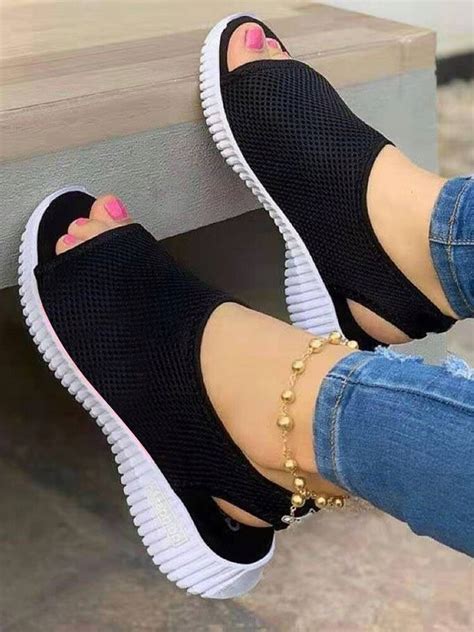 Sanda Y Bcebyl Letnie Buty Damskie Mesh Ryby Allegro Pl