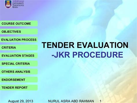 Tender Evaluation Procedure
