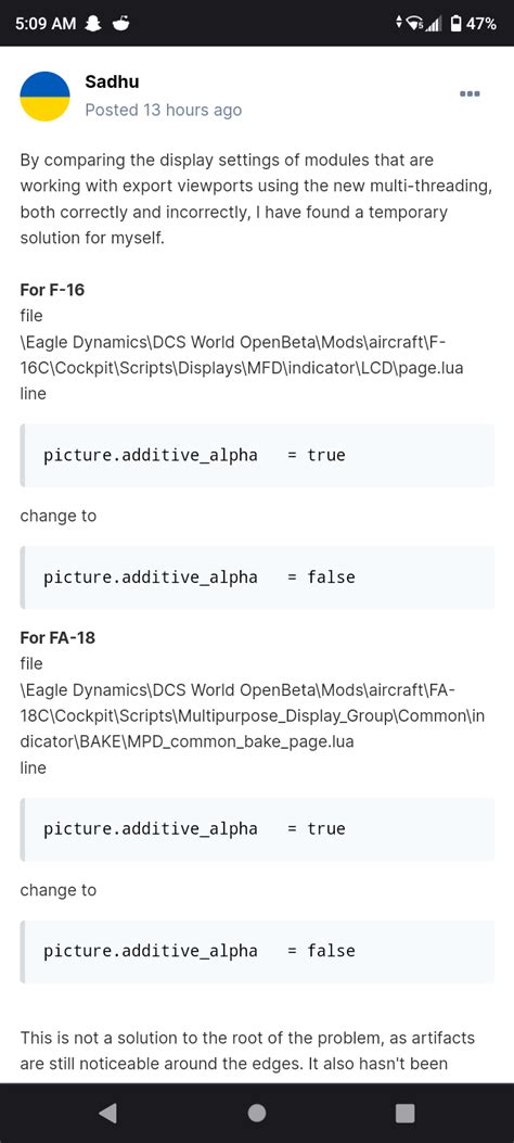 Temporary Fix For F16 F18 MFD Exports R Hoggit