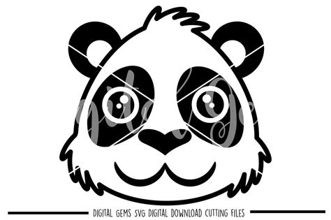 Panda Svg Dxf Eps Png Files By Digital Gems Thehungryjpeg